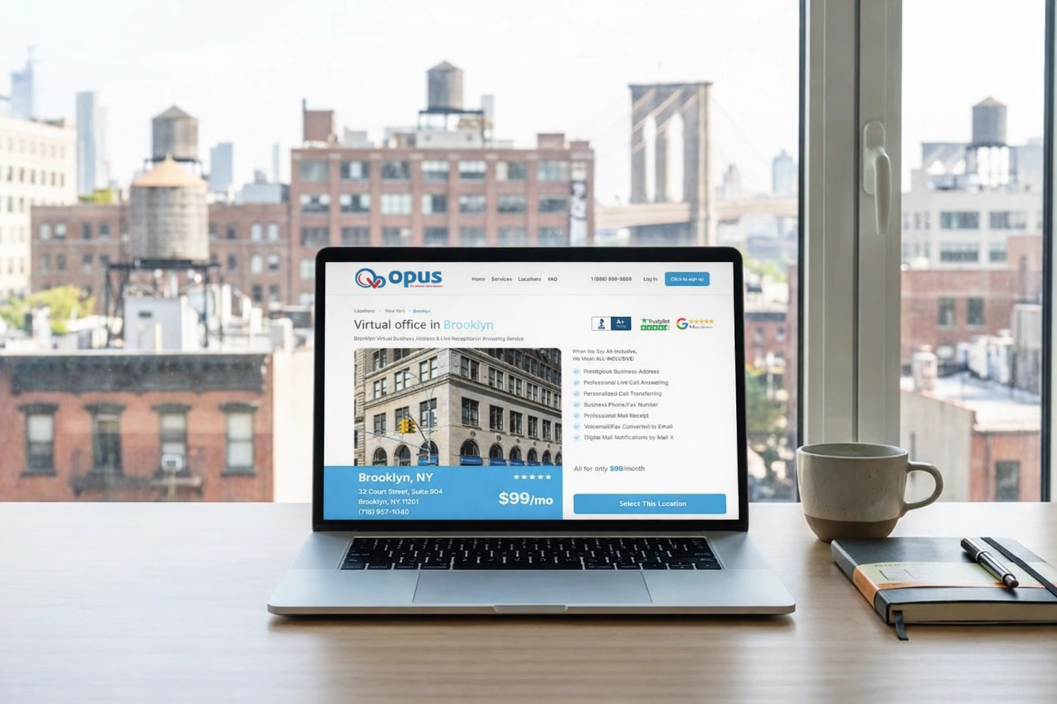 Best Virtual Office in Brooklyn (2026 Guide) - Opus Virtual Offices